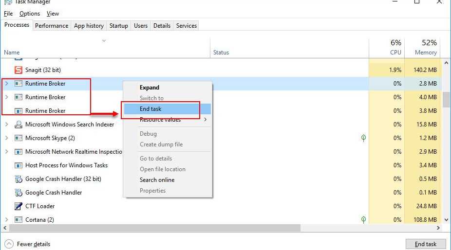 Windows Runtime Broker is using too much memory - Error Solutions